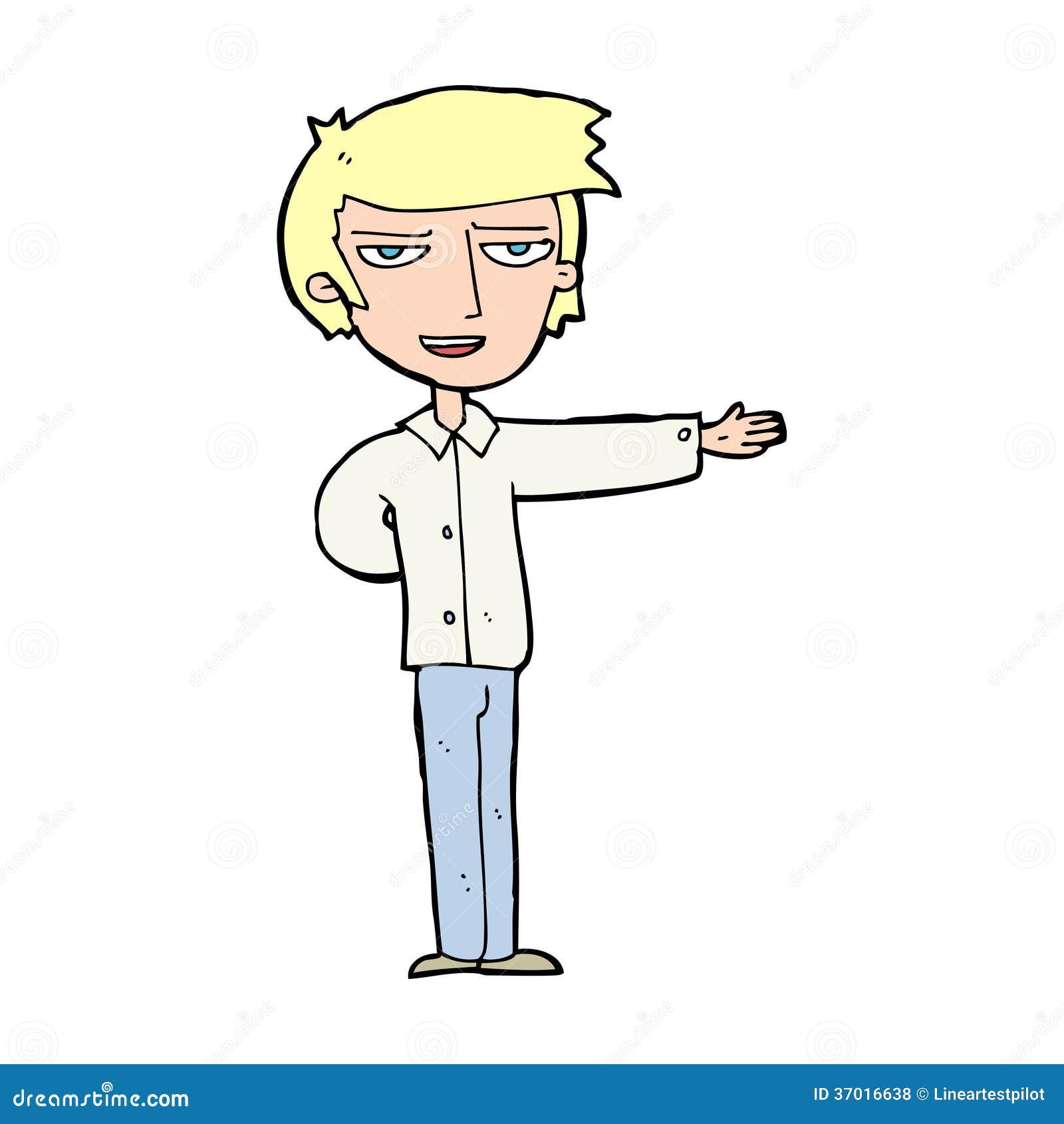 Cartoon Man Gesturing Welcome Stock Vector - Illustration of cartoon ...