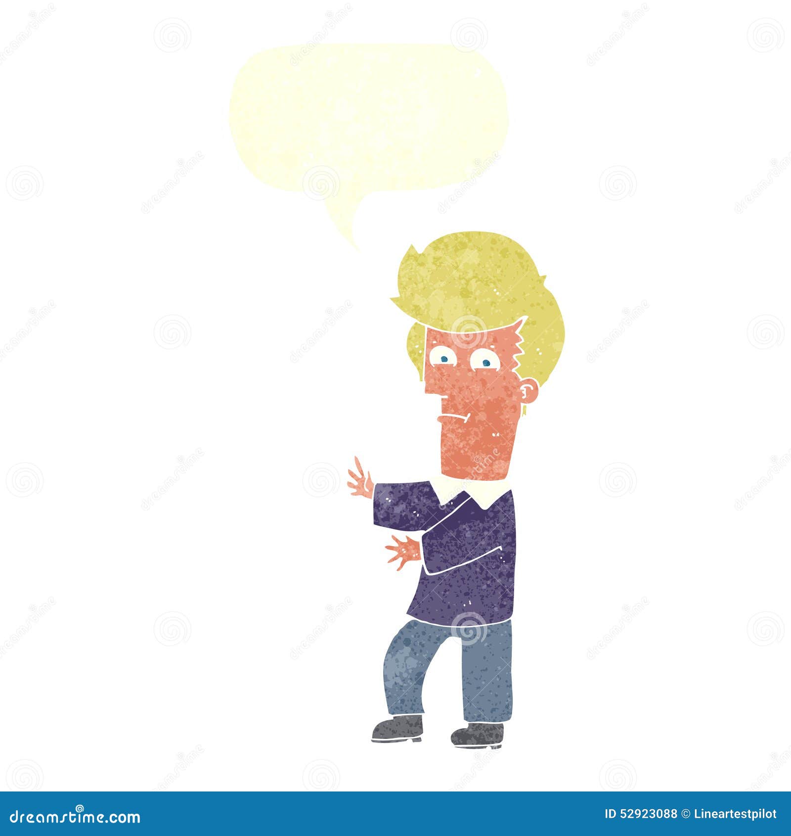 Cartoon Man Gesturing Wildly with Speech Bubble Stock Illustration ...