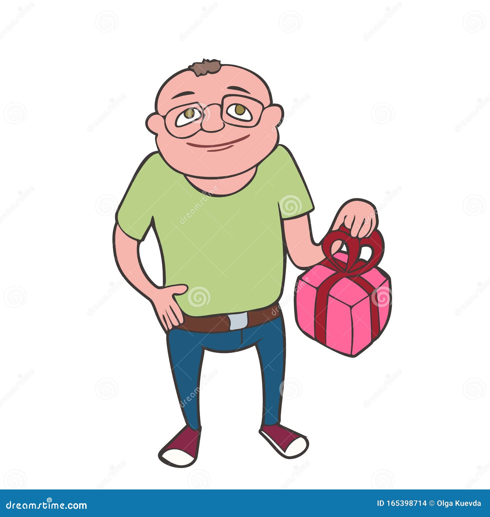 Cartoon Man with Gift Box Vector Stock Vector - Illustration of ...