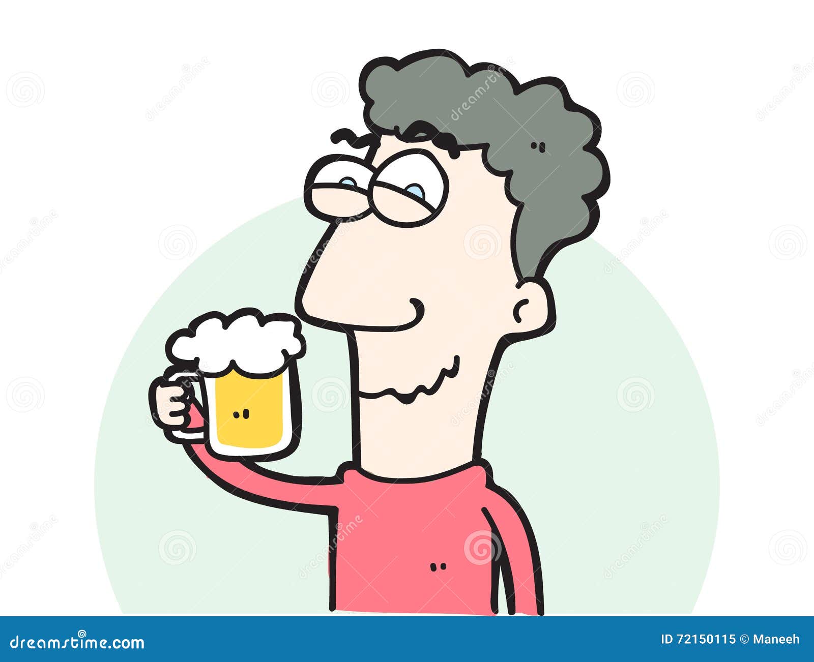 Cartoon Man with a Glass of Beer Stock Illustration - Illustration of ...