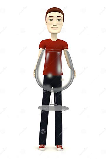 Cartoon man with glass stock illustration. Illustration of toon - 31060731