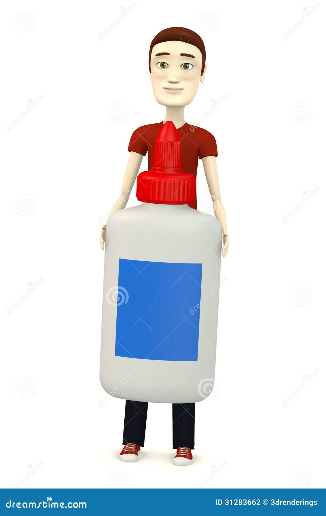 Cartoon man with glue stock illustration. Illustration of character ...