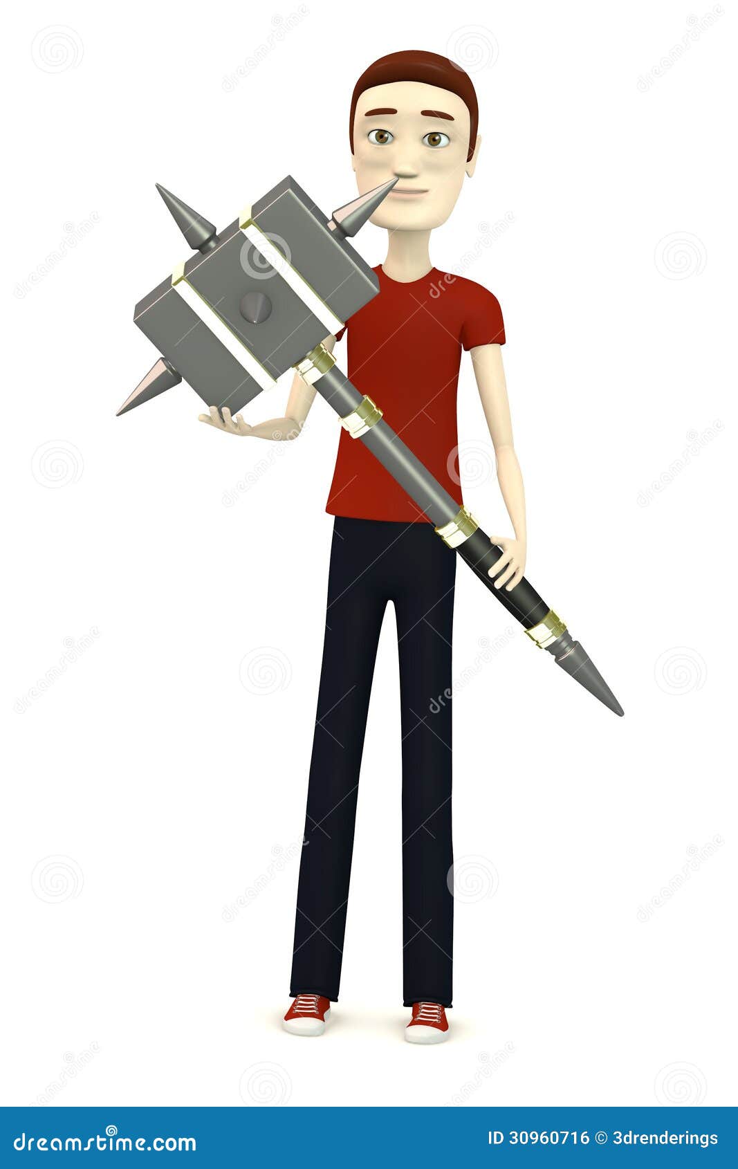 Cartoon man with hammer stock illustration. Illustration of warhammer ...