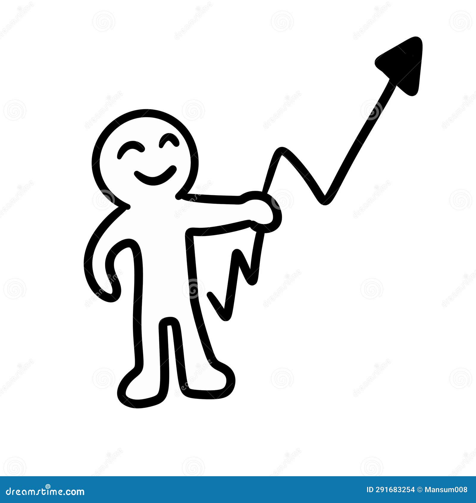 Cartoon Man Hand Holding Arrow Shape Stock Illustration - Illustration ...