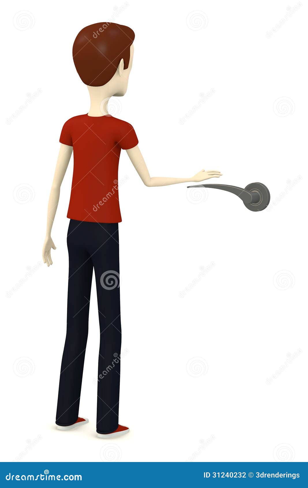 Cartoon man with handle stock illustration. Illustration of cartoon ...