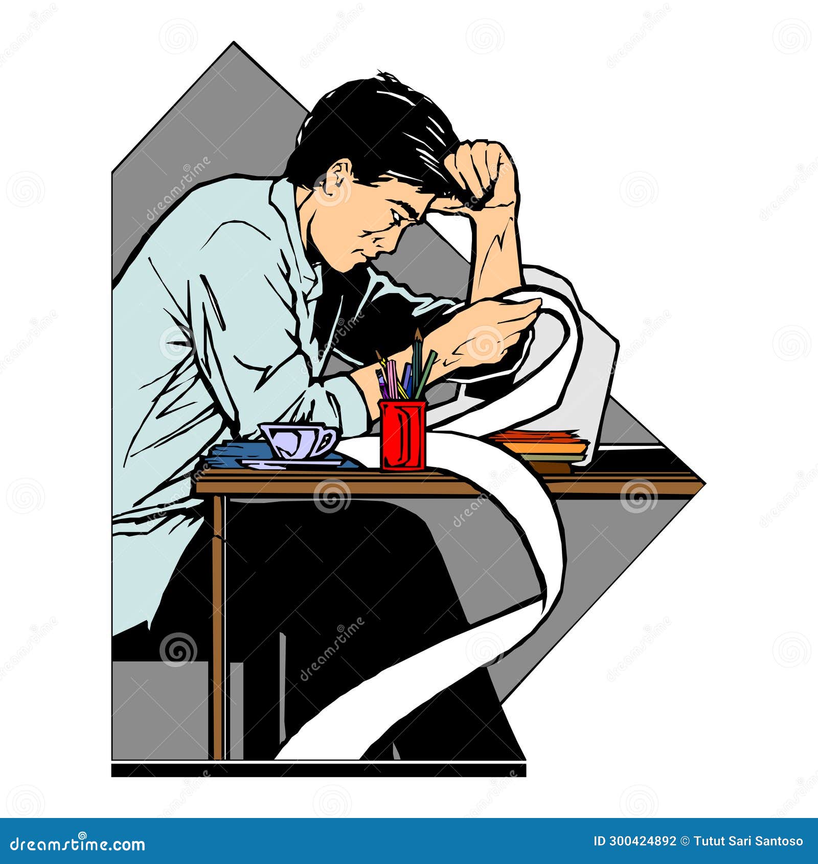 Hard worker stock vector. Illustration of simple, cartoon - 300424892