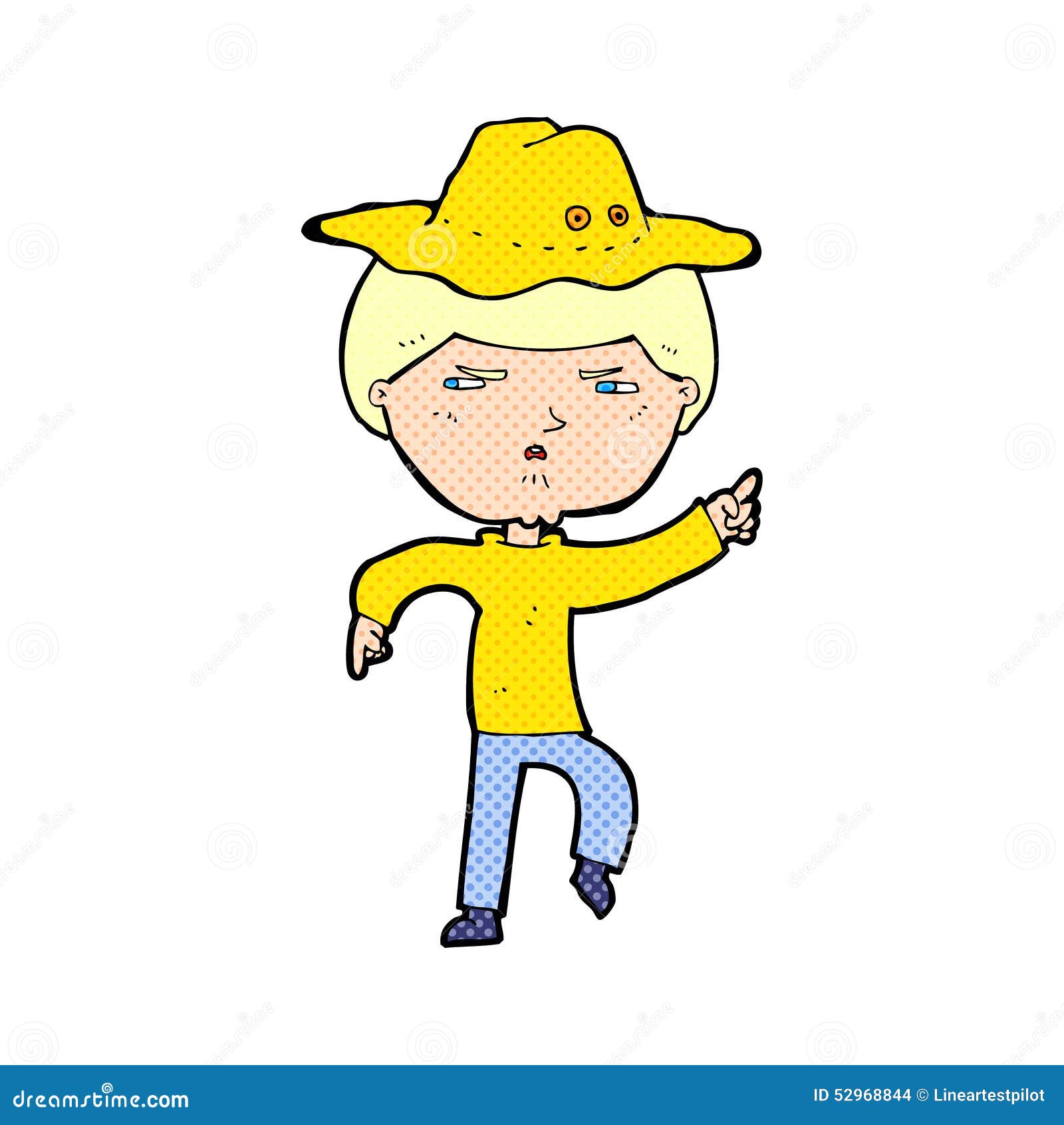 Cartoon man in hat stock illustration. Illustration of retro - 52968844