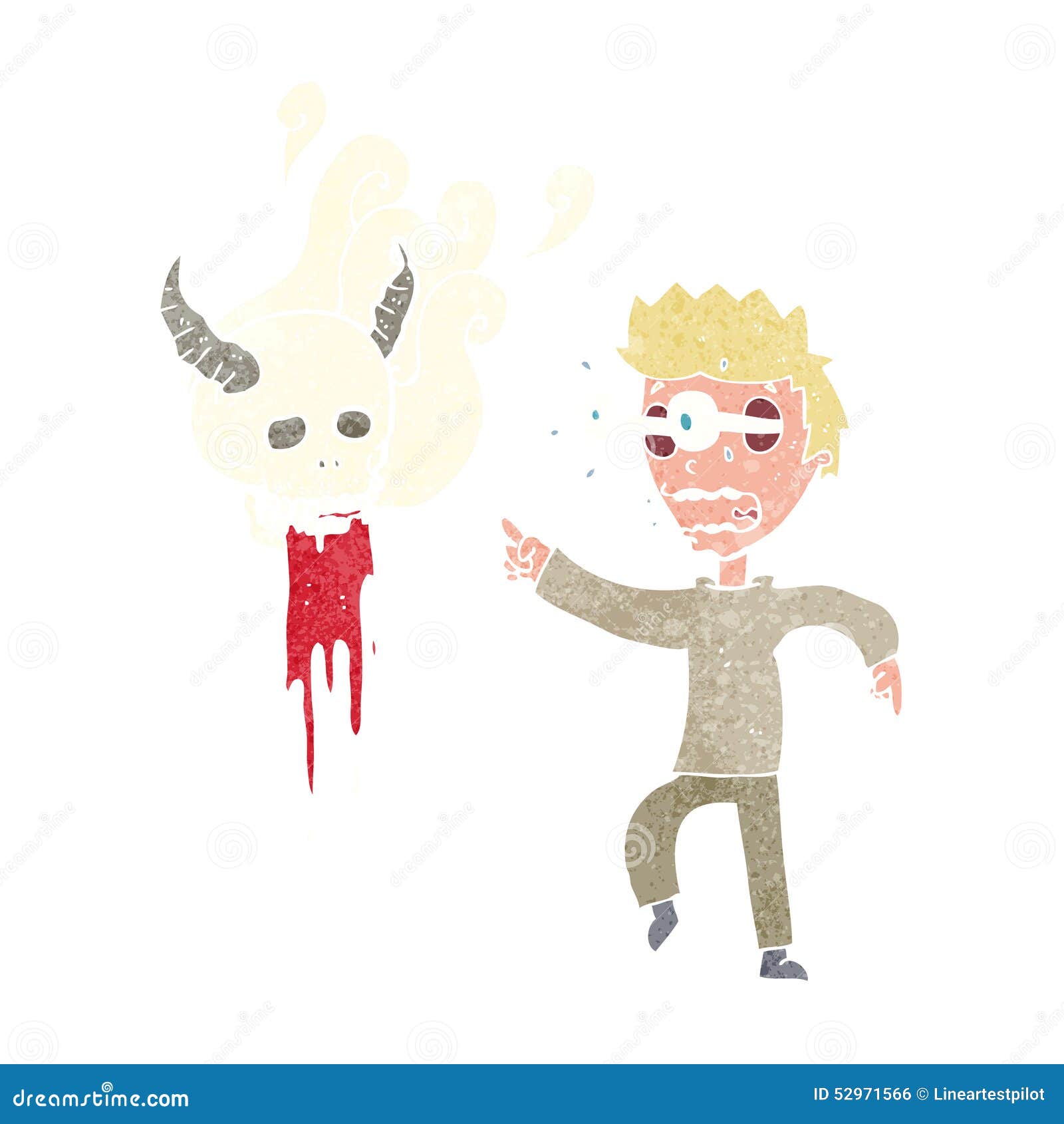 Cartoon Man Haunted by Ghost Stock Illustration - Illustration of ...