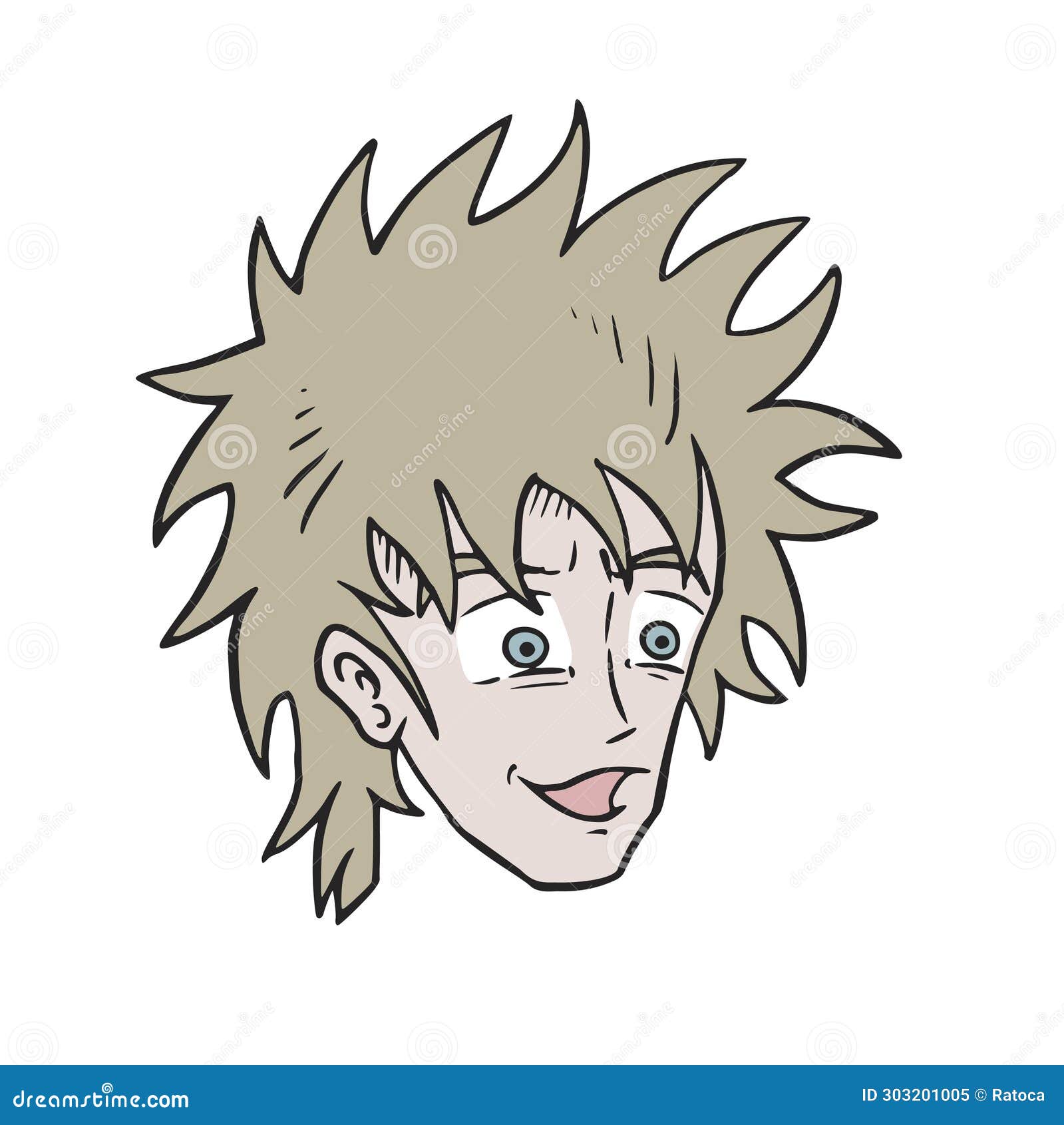 Cartoon man head draw stock vector. Illustration of human - 303201005