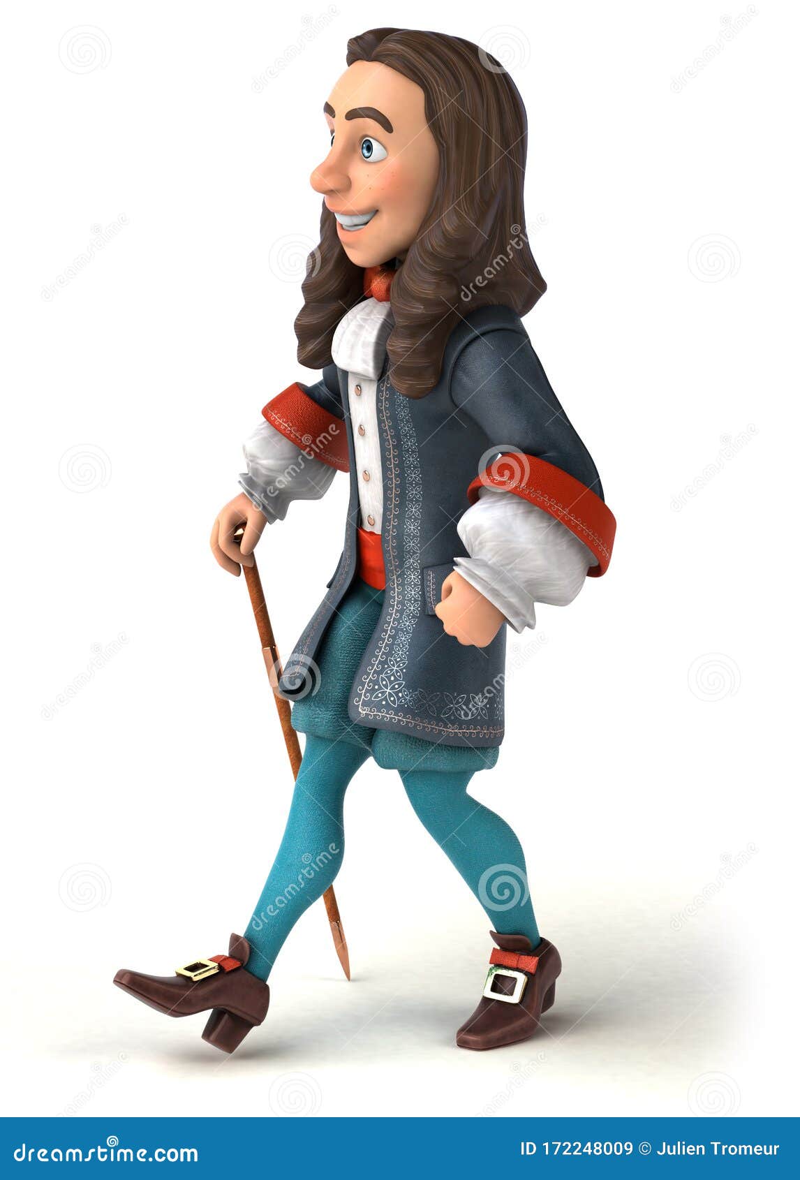 Cartoon Man in Historical Baroque Costume Stock Illustration ...