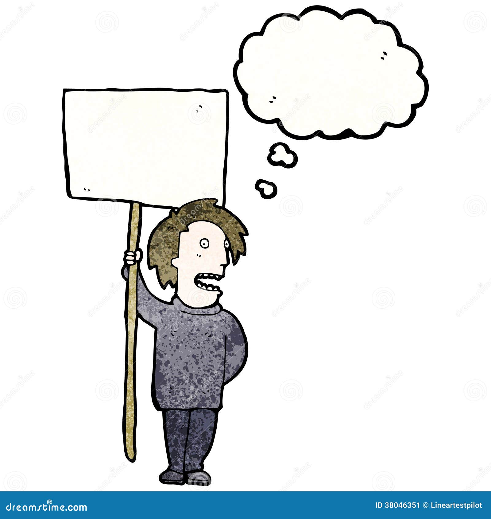 Cartoon man holding sign stock vector. Illustration of character - 38046351