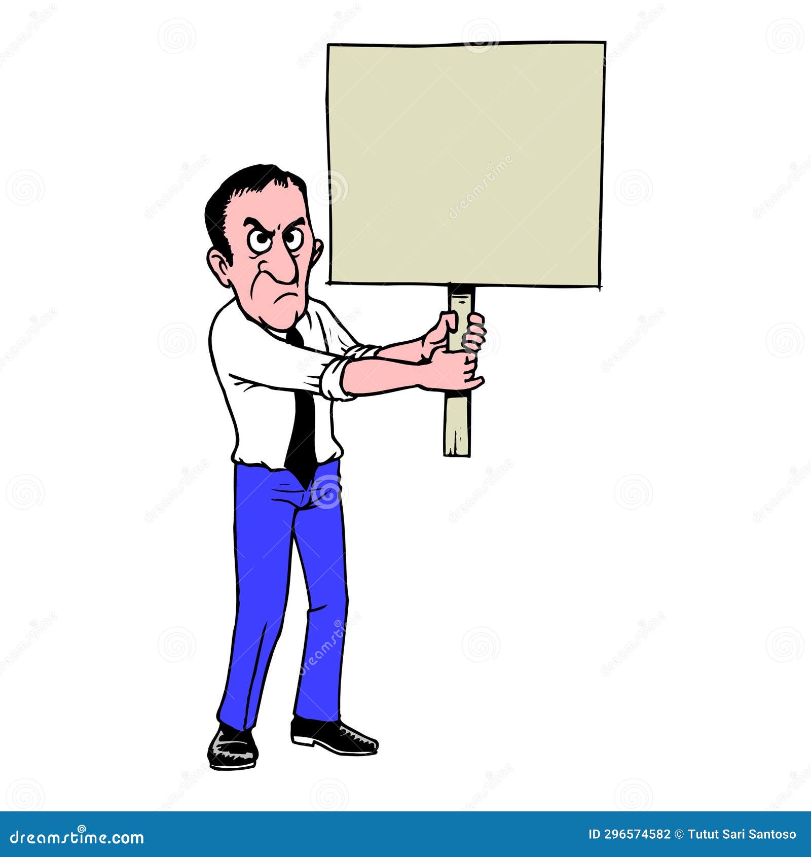 Man holding sign stock illustration. Illustration of sign - 296574582
