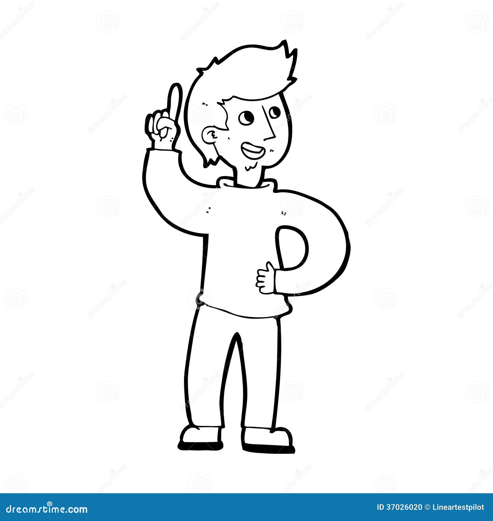 Cartoon man with idea stock illustration. Illustration of funny - 37026020