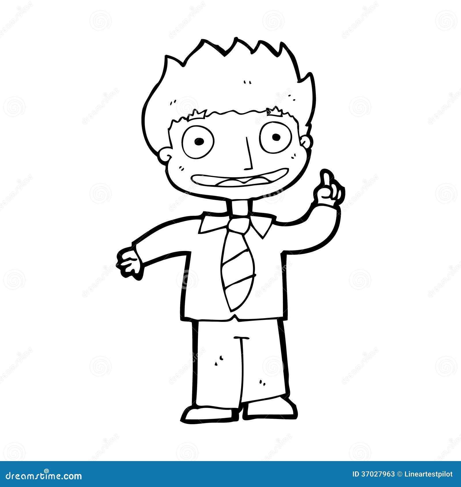 Cartoon man with idea stock illustration. Illustration of cheerful ...