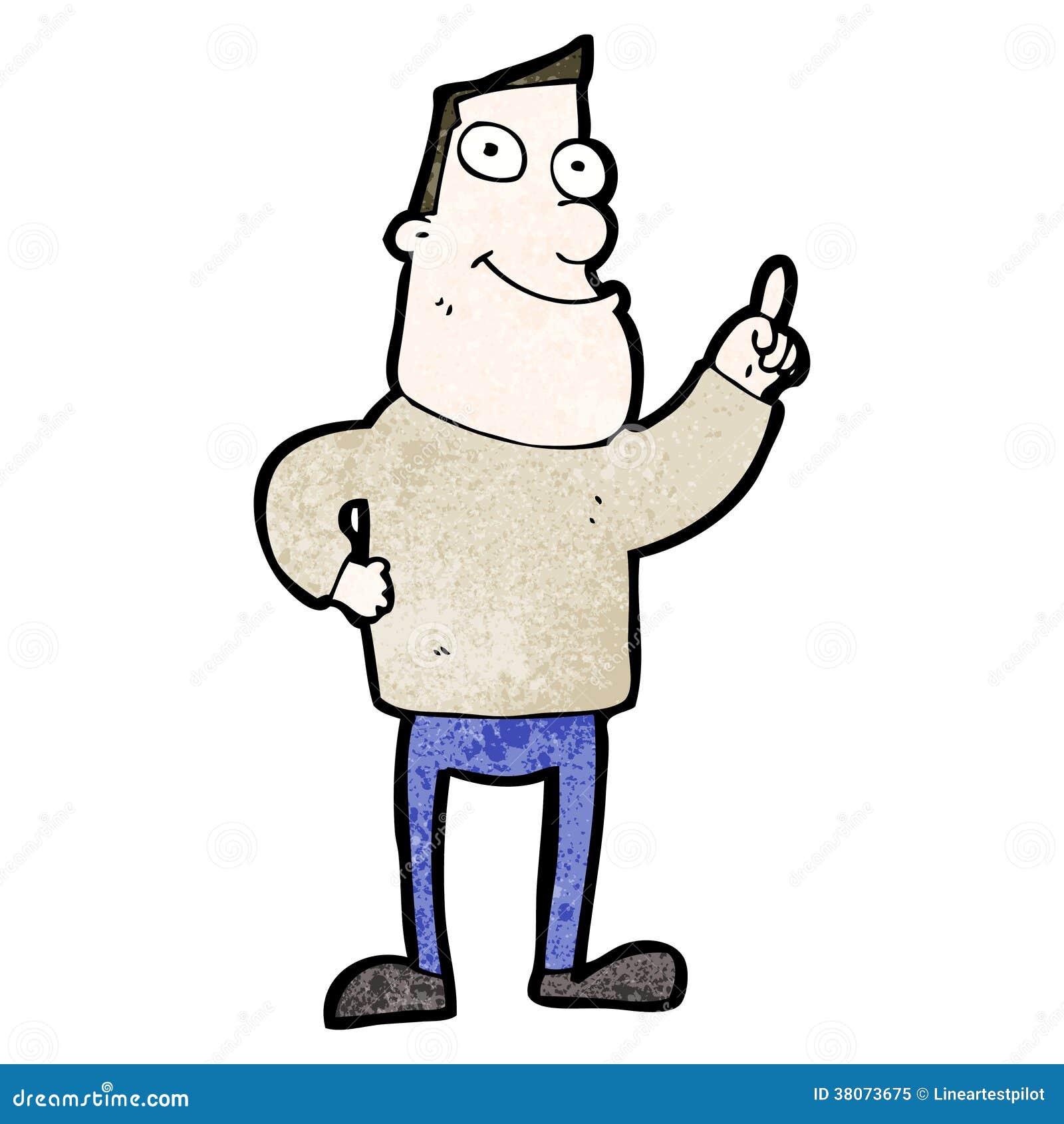 Cartoon man with idea stock vector. Illustration of solution - 38073675