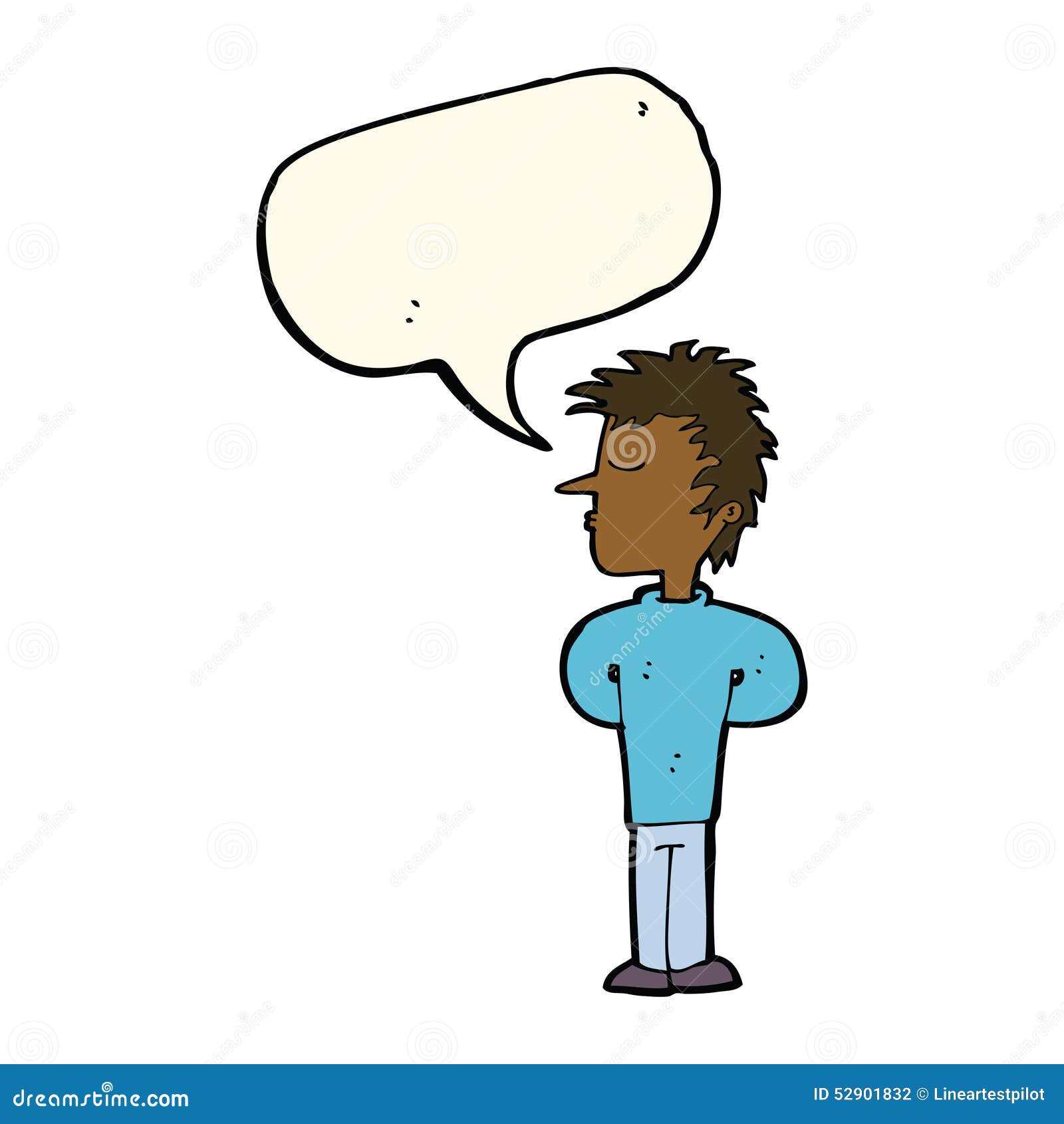 Cartoon Man Ignoring with Speech Bubble Stock Illustration ...