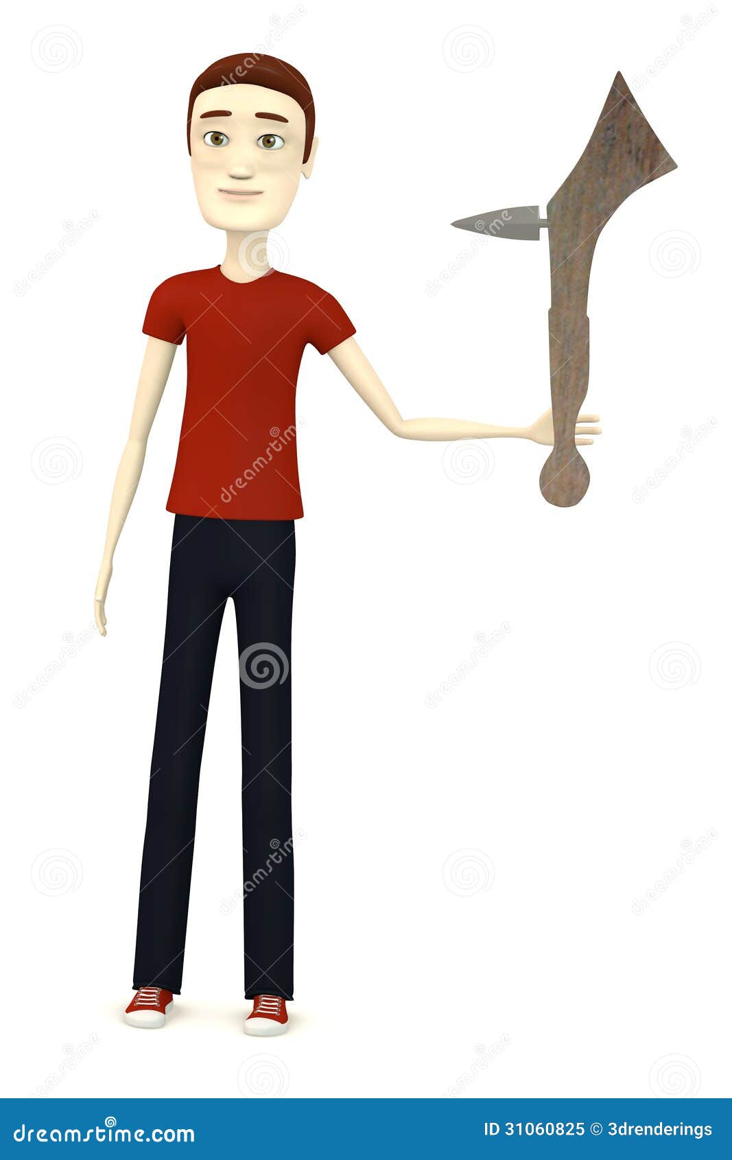 Cartoon Man with Indian Weapon Stock Illustration - Illustration of ...