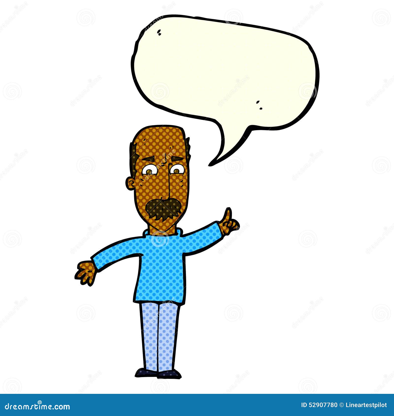Cartoon Man Issuing Stern Warning with Speech Bubble Stock Illustration ...