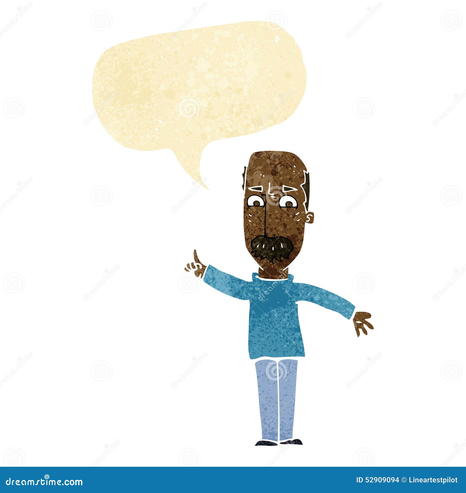 Cartoon Man Issuing Stern Warning with Speech Bubble Stock Illustration ...