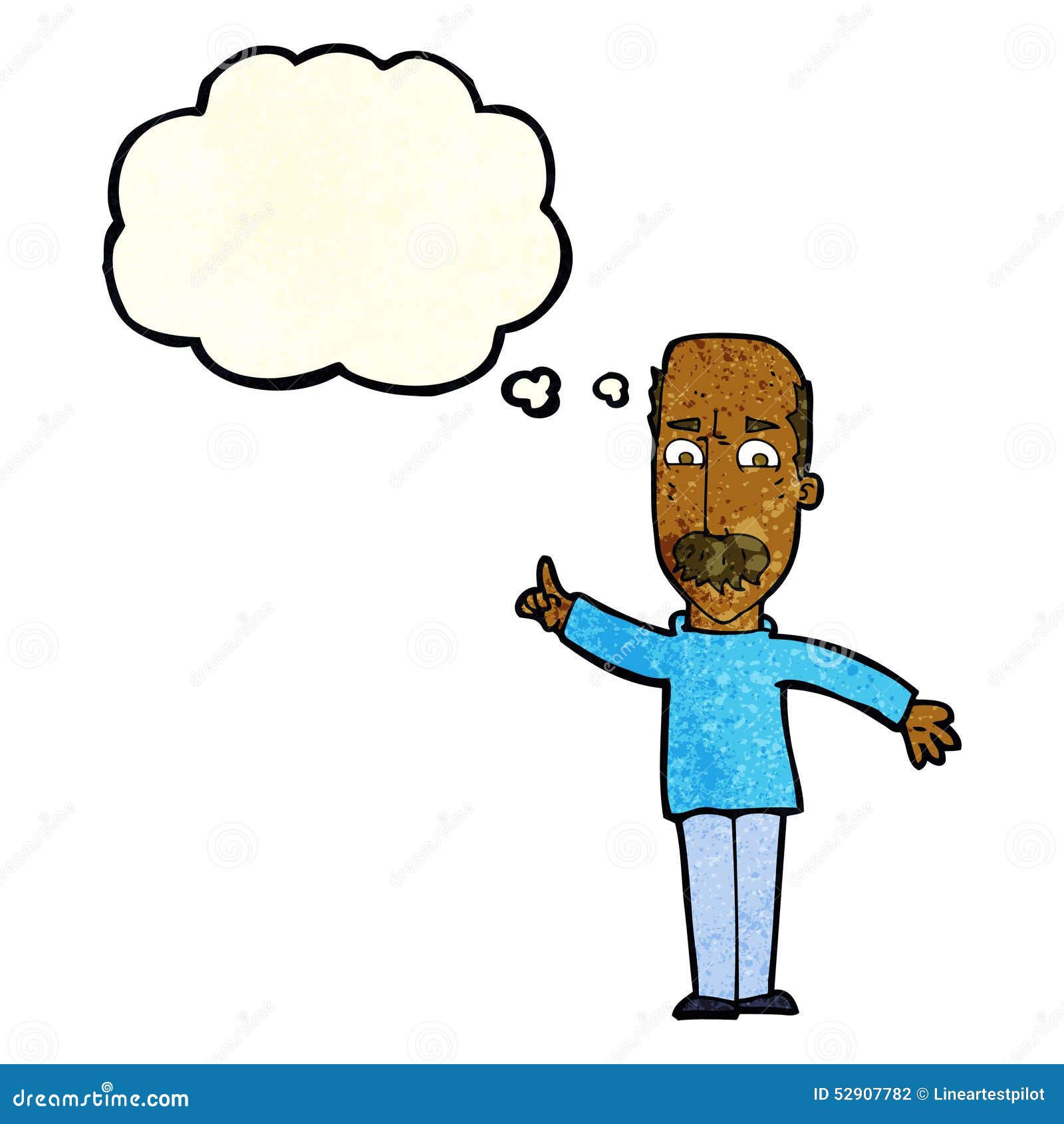 Cartoon Man Issuing Stern Warning with Thought Bubble Stock ...