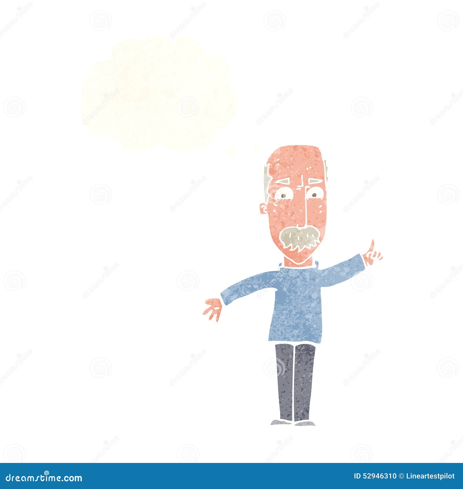 Cartoon Man Issuing Stern Warning with Thought Bubble Stock ...