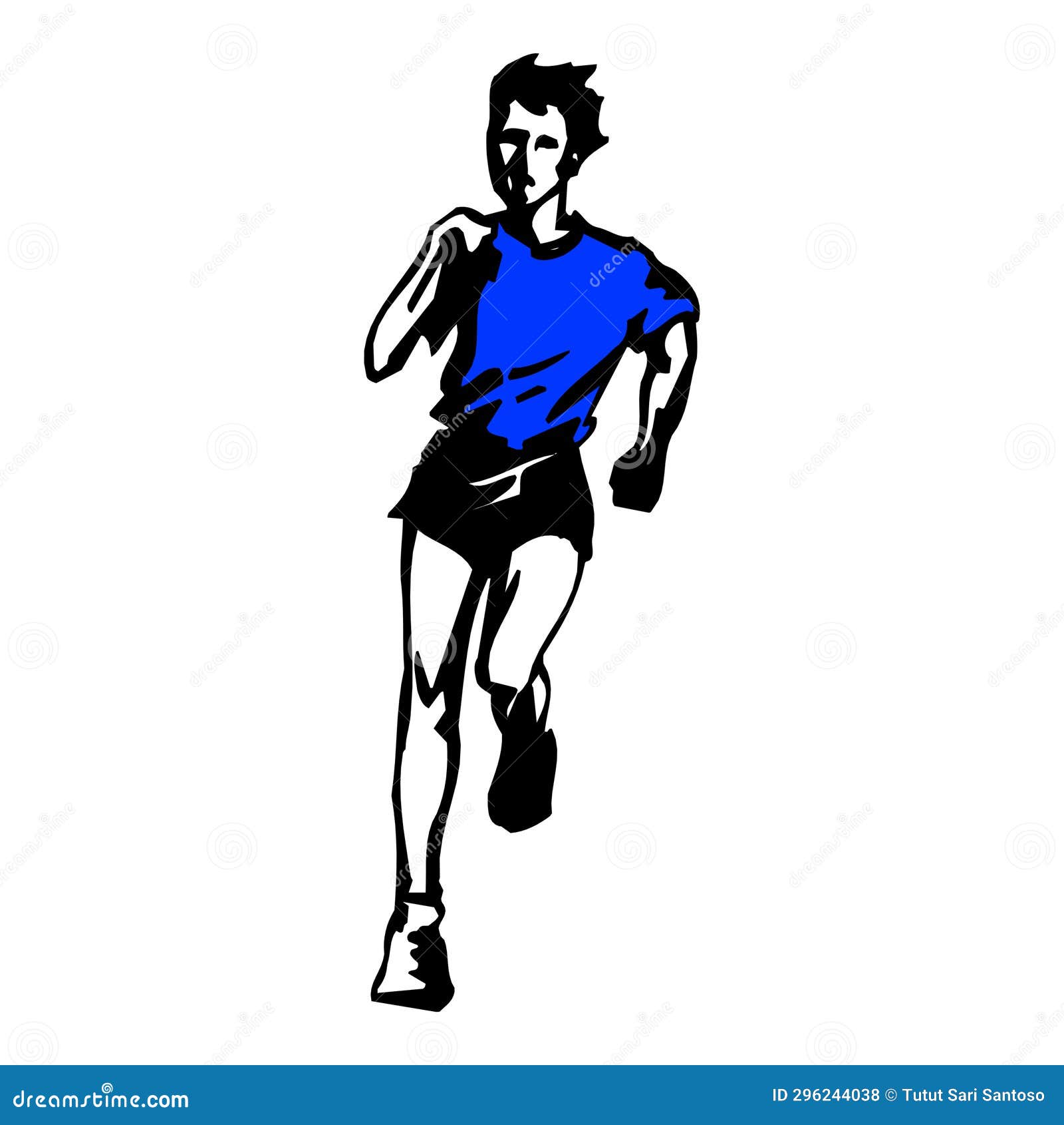 Cartoon man jogging stock vector. Illustration of flat - 296244038