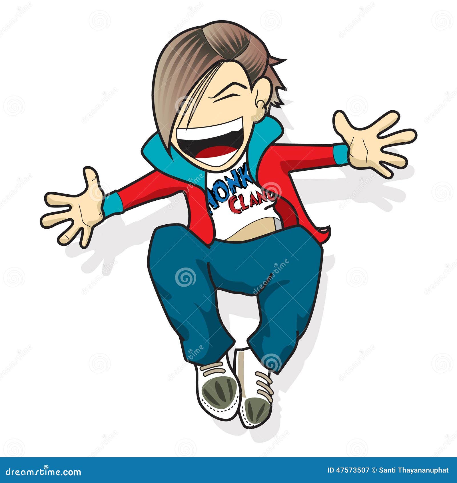 Cartoon man jumping2 stock vector. Illustration of smile - 47573507