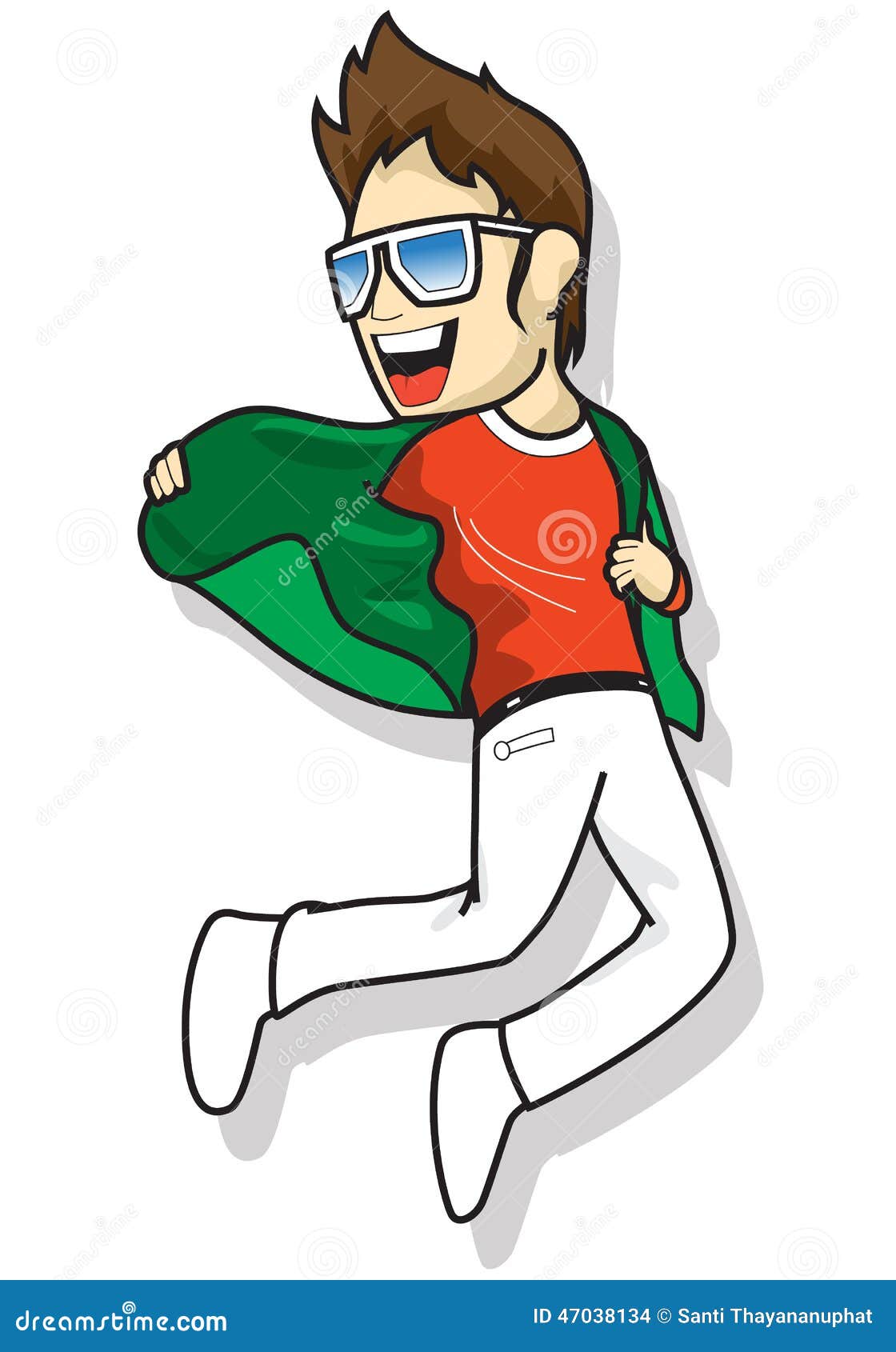 Cartoon man jumping stock vector. Illustration of jumping - 47038134