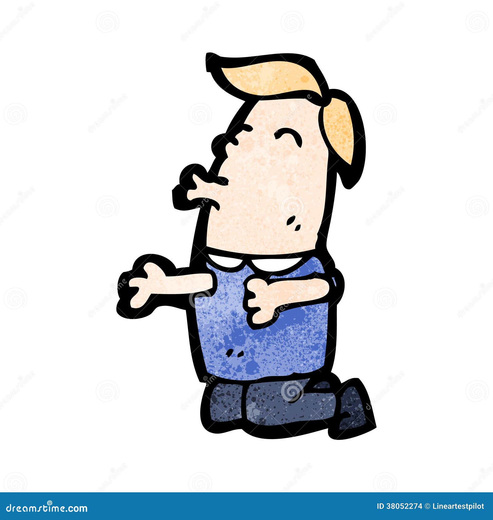 Cartoon man on knees stock vector. Illustration of hand - 38052274