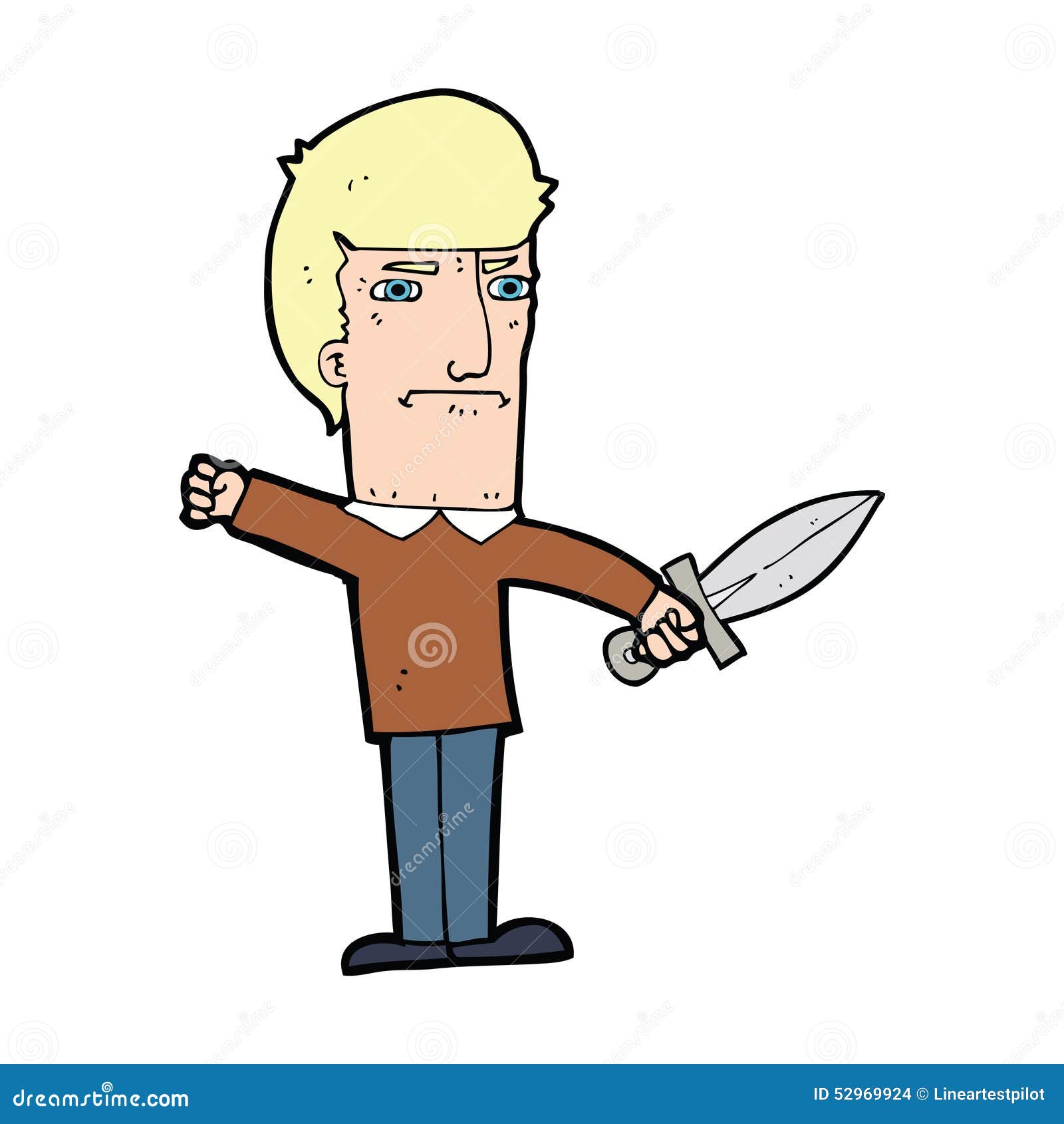 Cartoon man with knife stock illustration. Illustration of design ...