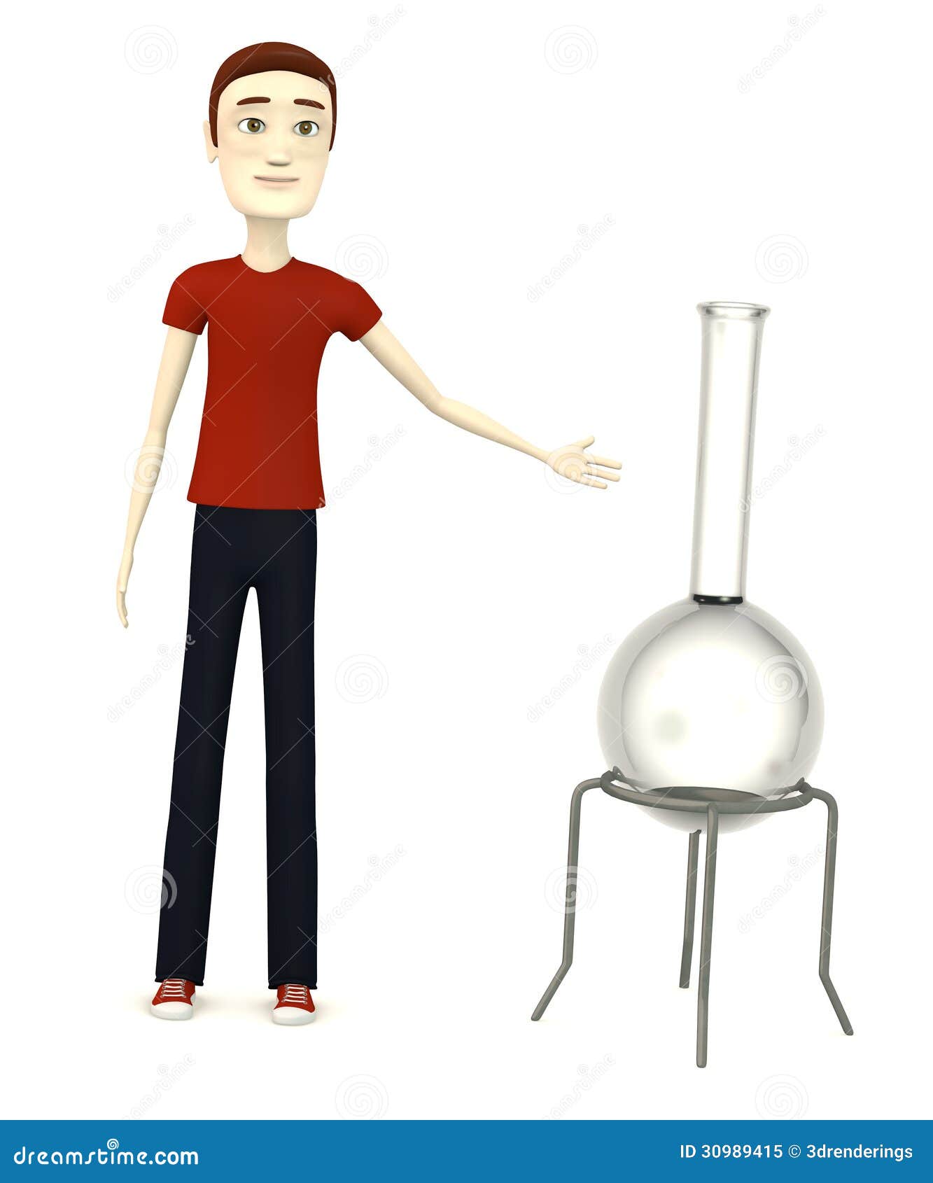 Cartoon man with lab flask stock illustration. Illustration of business ...