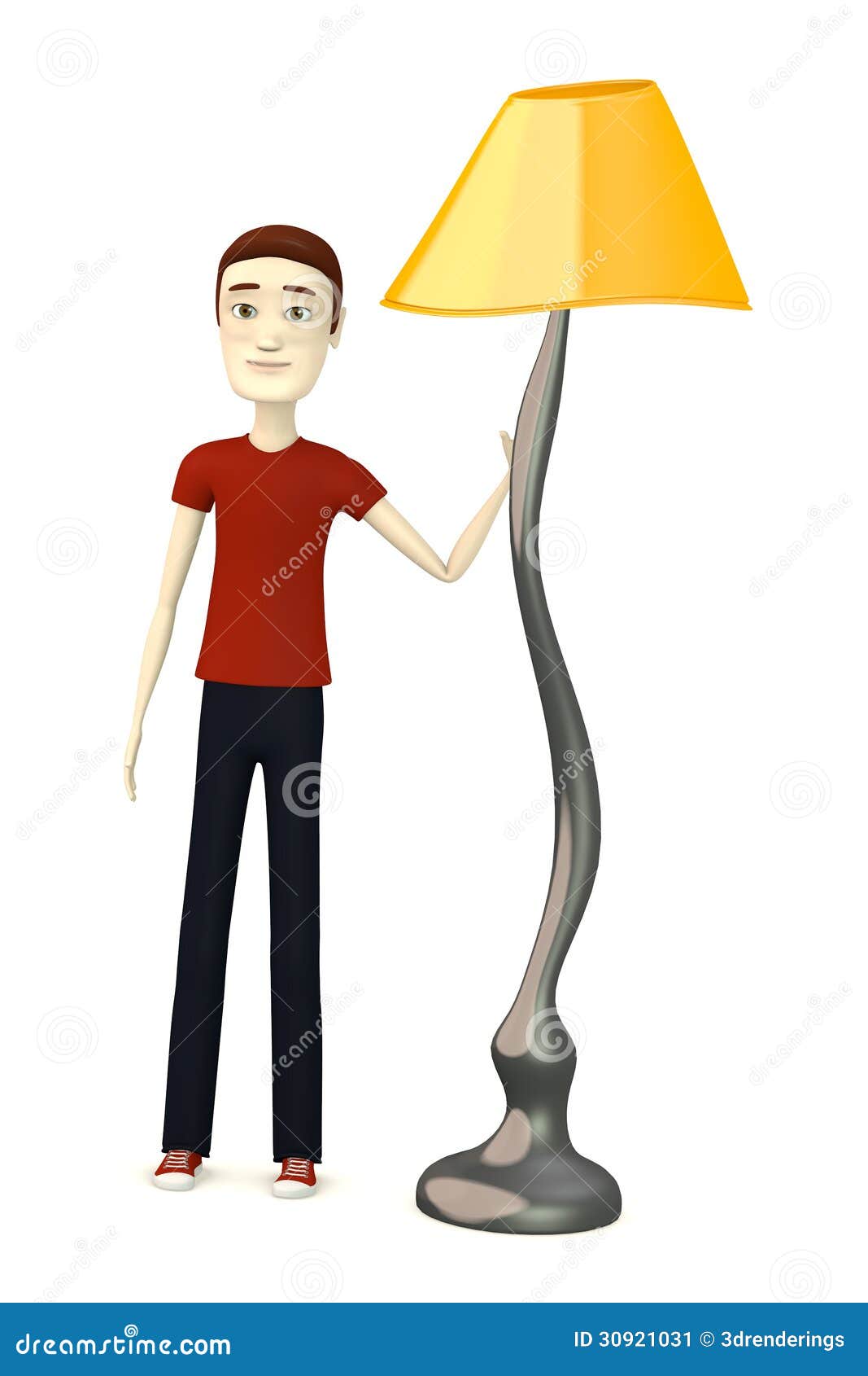 Cartoon man with lamp stock illustration. Illustration of human - 30921031