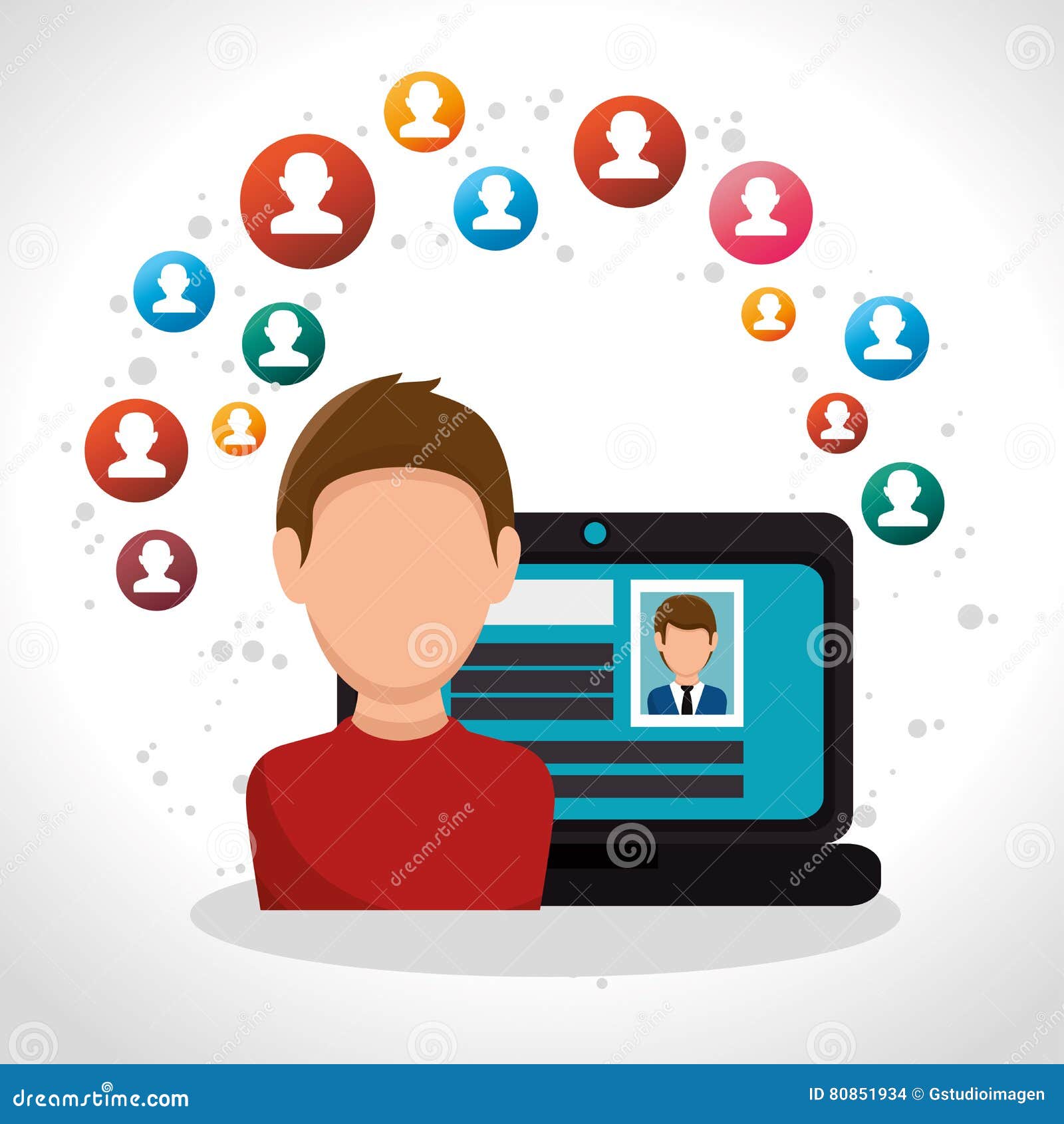 Two Cartoon Profiles, Male And Female, Red And Yellow. Man And Woman ...