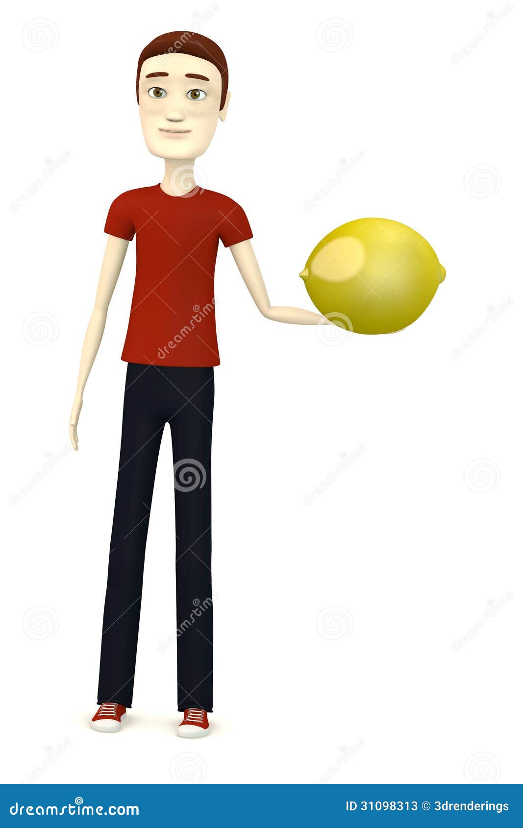 Cartoon man with lemon stock illustration. Illustration of people ...