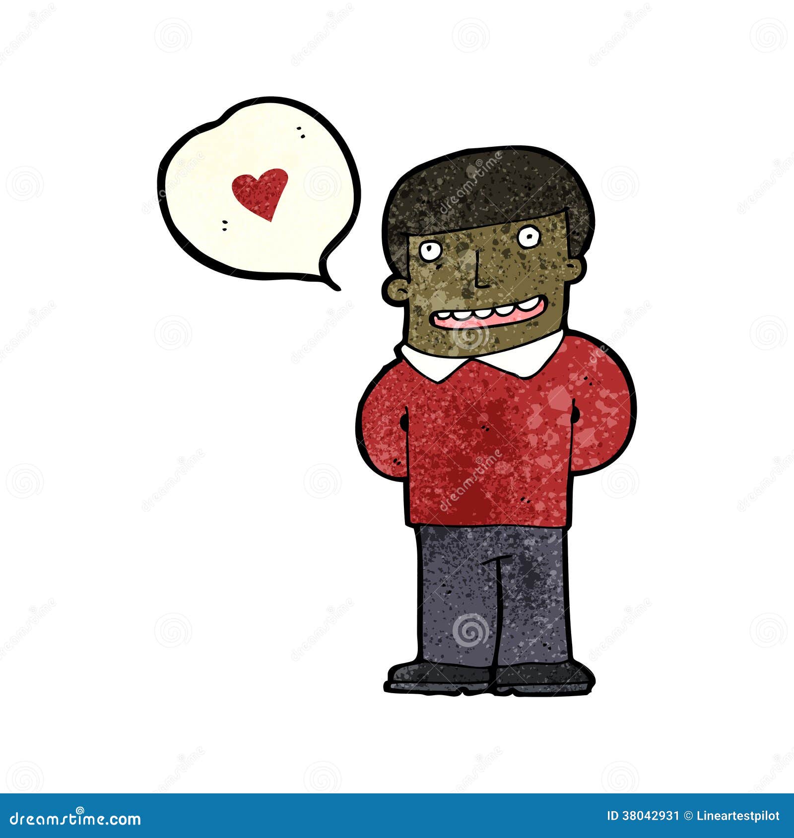 Cartoon man in love stock vector. Illustration of textured - 38042931