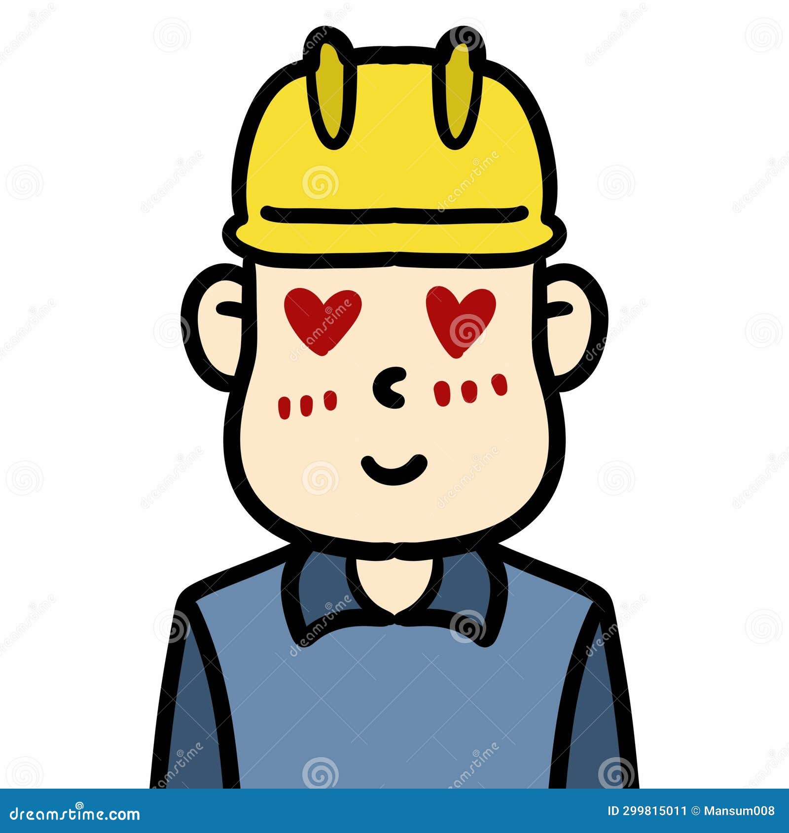 Cartoon Man in Love on White Background Stock Illustration ...