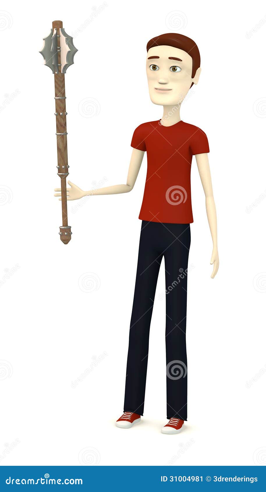 Cartoon man with mace stock illustration. Illustration of people - 31004981