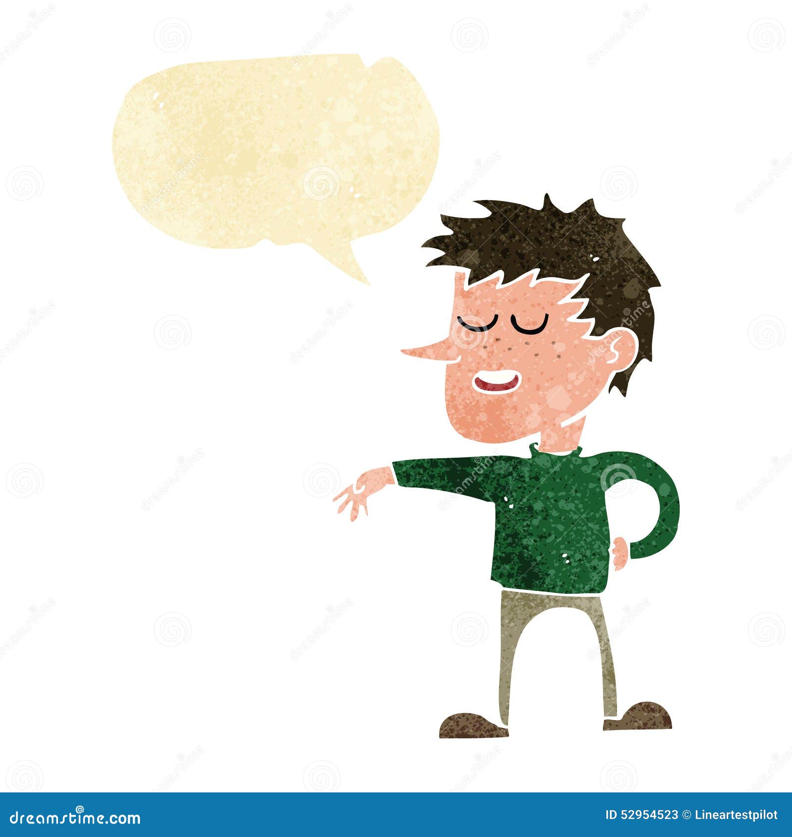 Cartoon Man Making Dismissive Gesture with Speech Bubble Stock ...