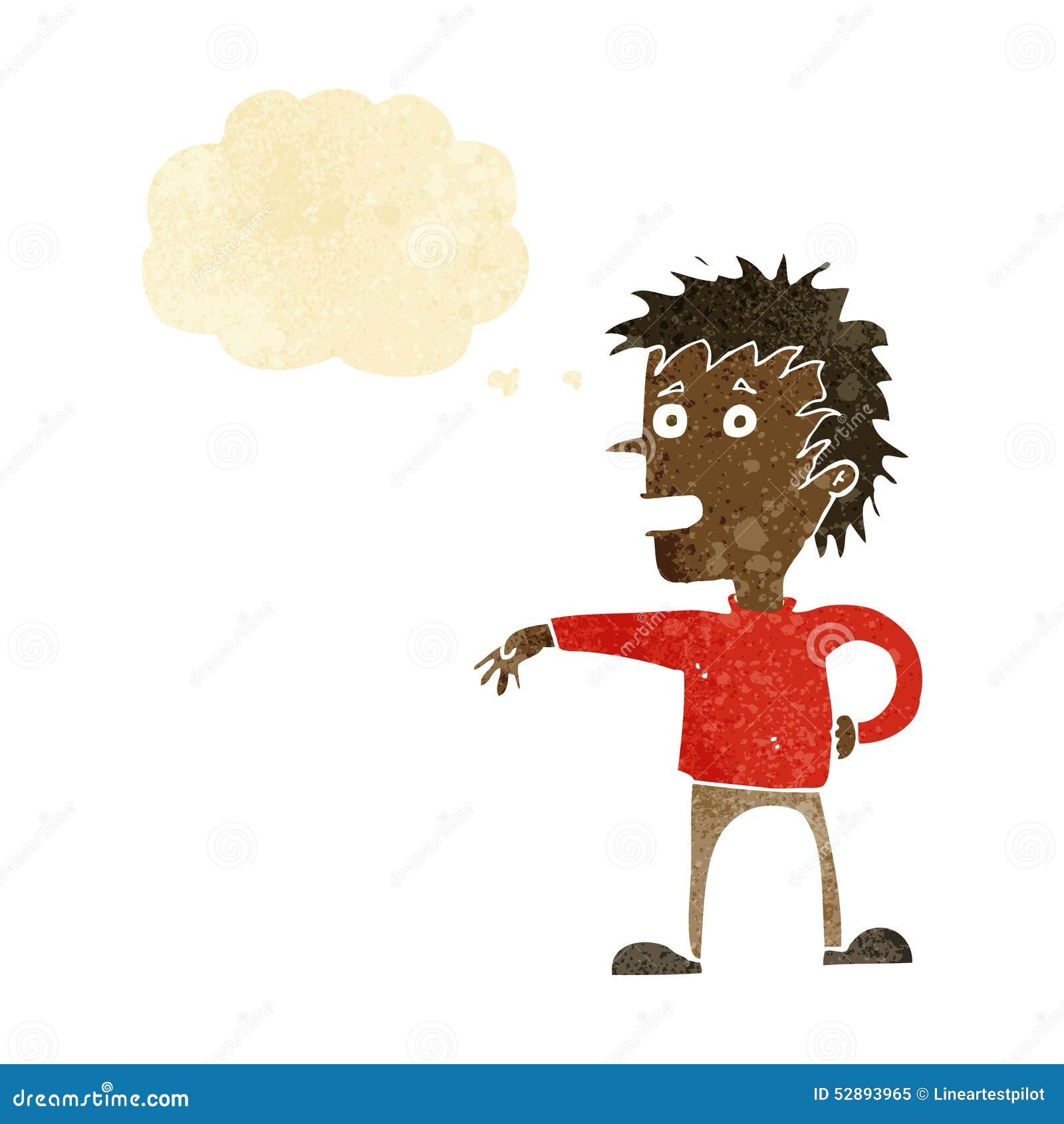 Cartoon Man Making Dismissive Gesture with Thought Bubble Stock ...