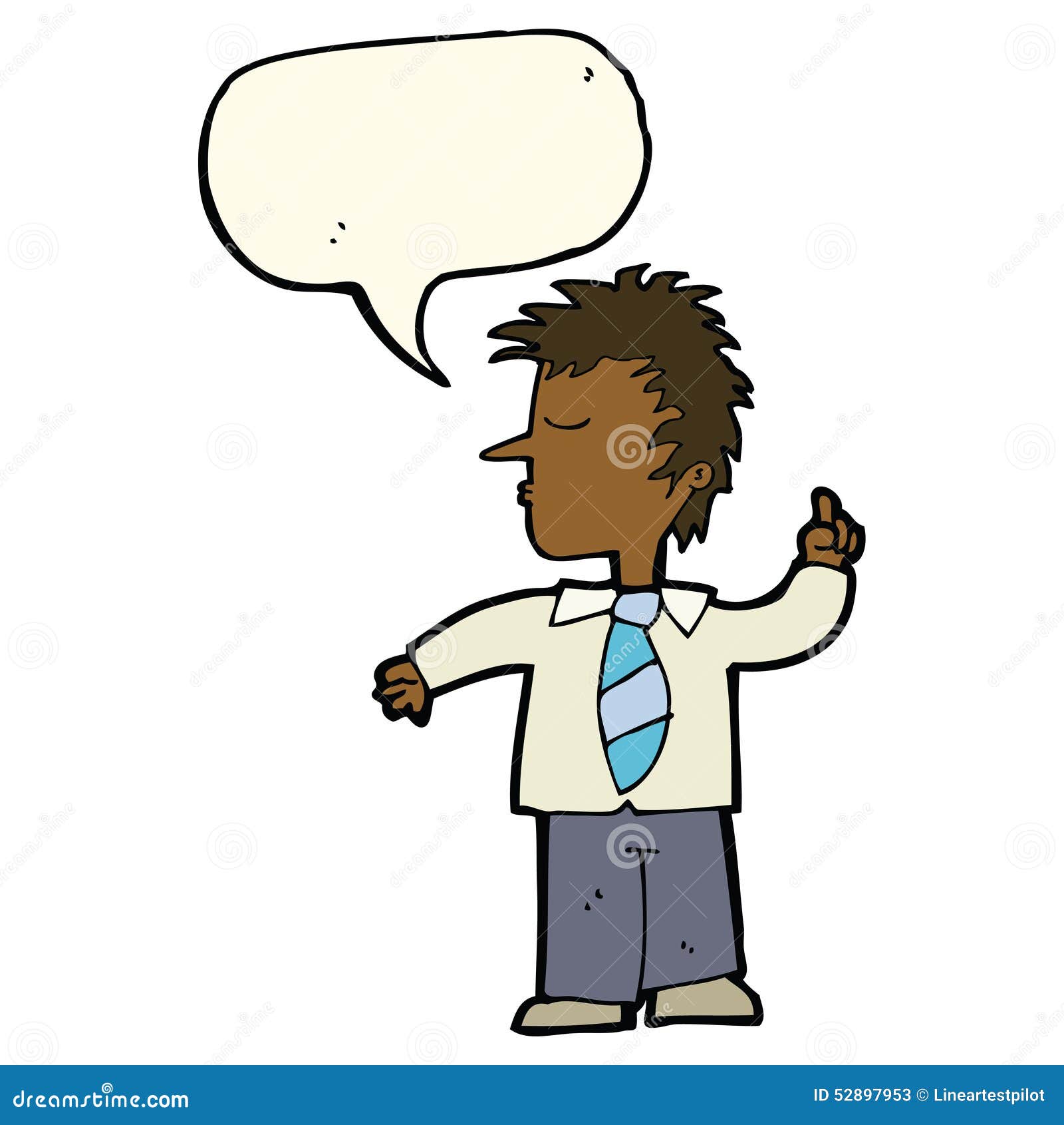 Cartoon Man Making His Point with Speech Bubble Stock Illustration ...