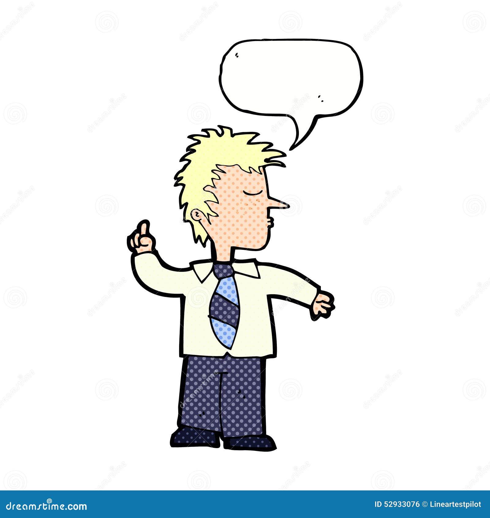 Cartoon Man Making His Point with Speech Bubble Stock Illustration ...