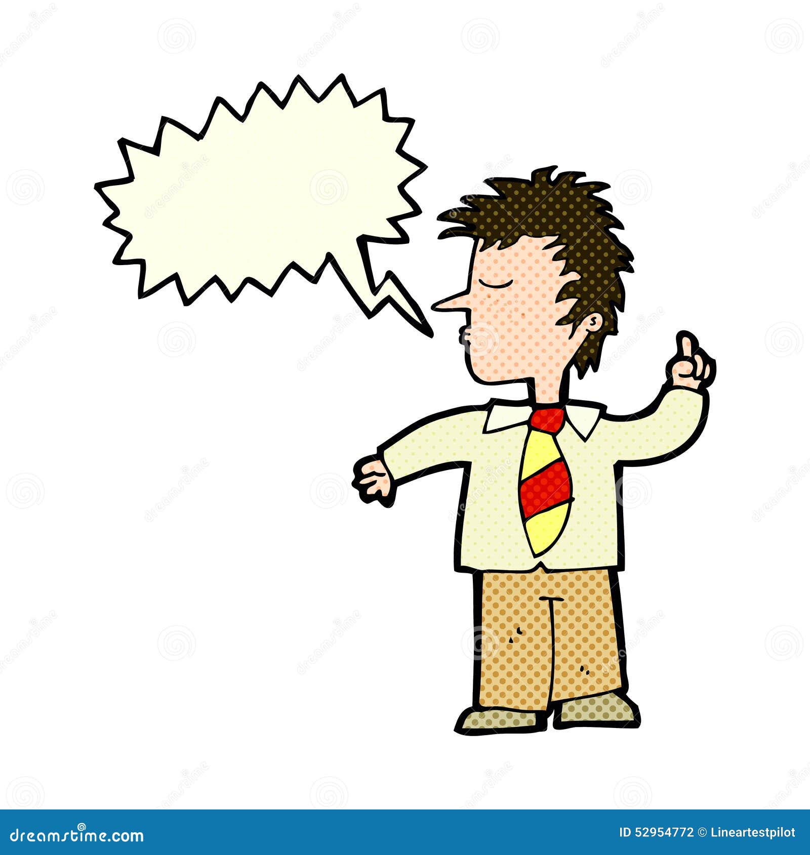 Cartoon Man Making His Point with Speech Bubble Stock Illustration ...