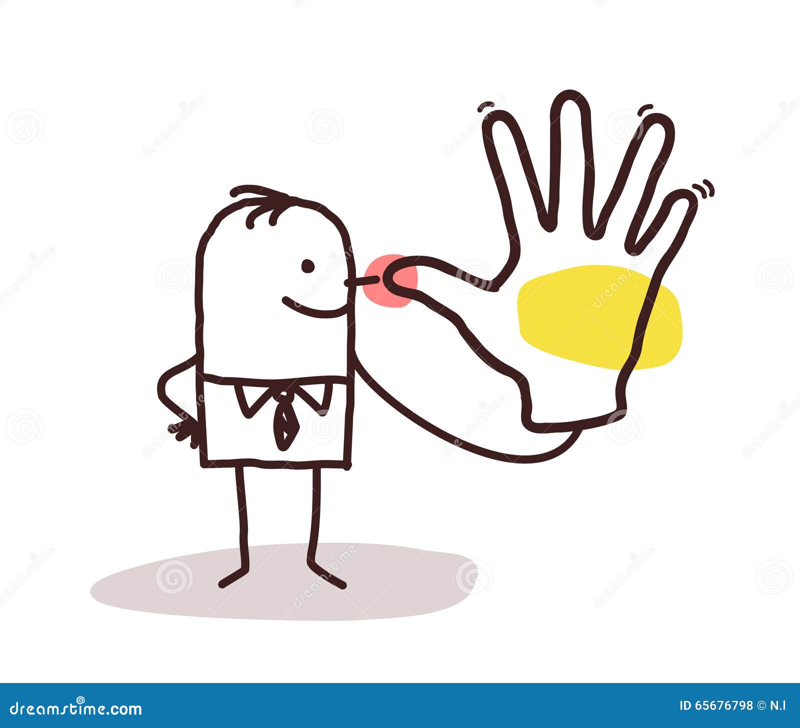 Cartoon Man Making A Snub Hand Sign Vector Illustration | CartoonDealer ...