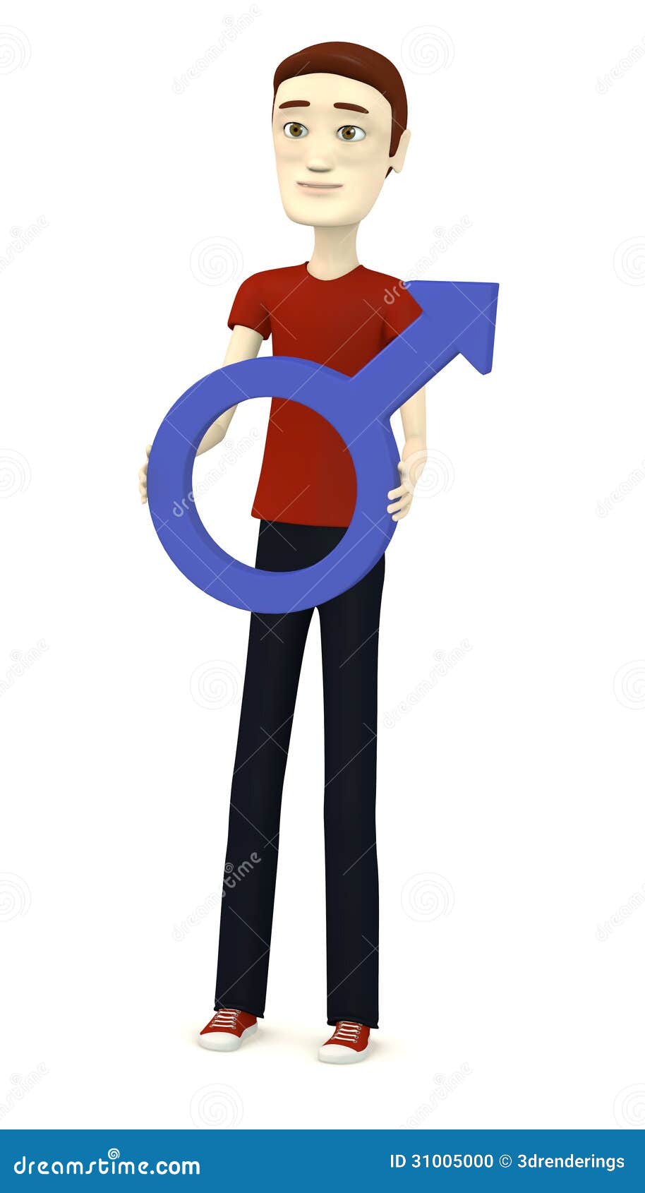 Cartoon Man with Male Symbol Stock Illustration - Illustration of male ...