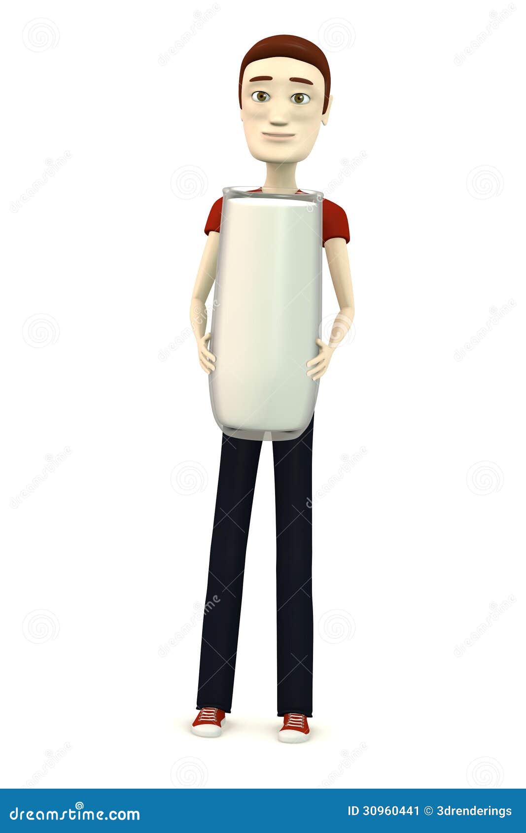 Cartoon man with milk stock illustration. Illustration of young - 30960441