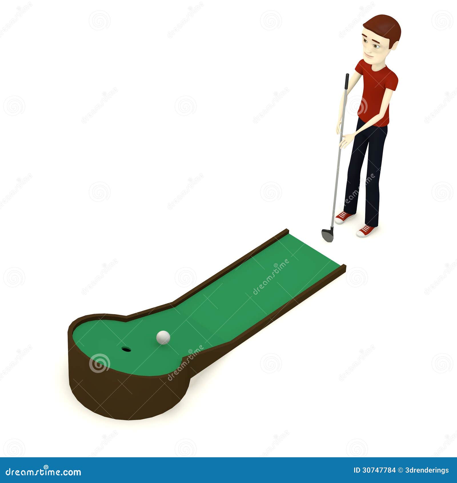 Cartoon man with minigolf stock illustration. Illustration of cartoon ...