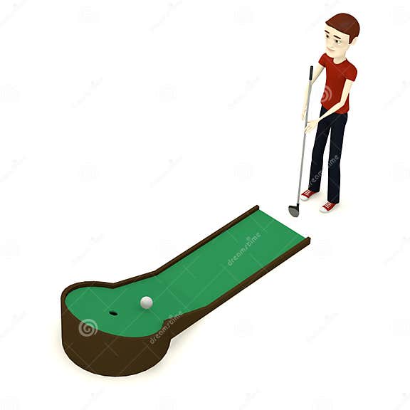 Cartoon man with minigolf stock illustration. Illustration of cartoon ...