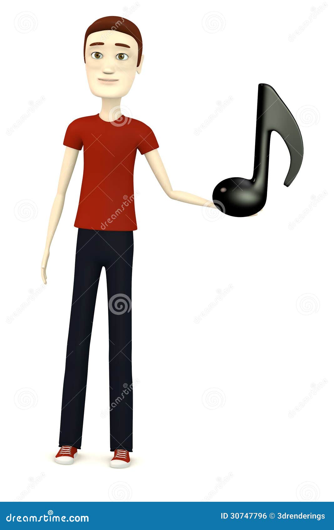 Cartoon Man with Musical Symbol Stock Illustration - Illustration of ...