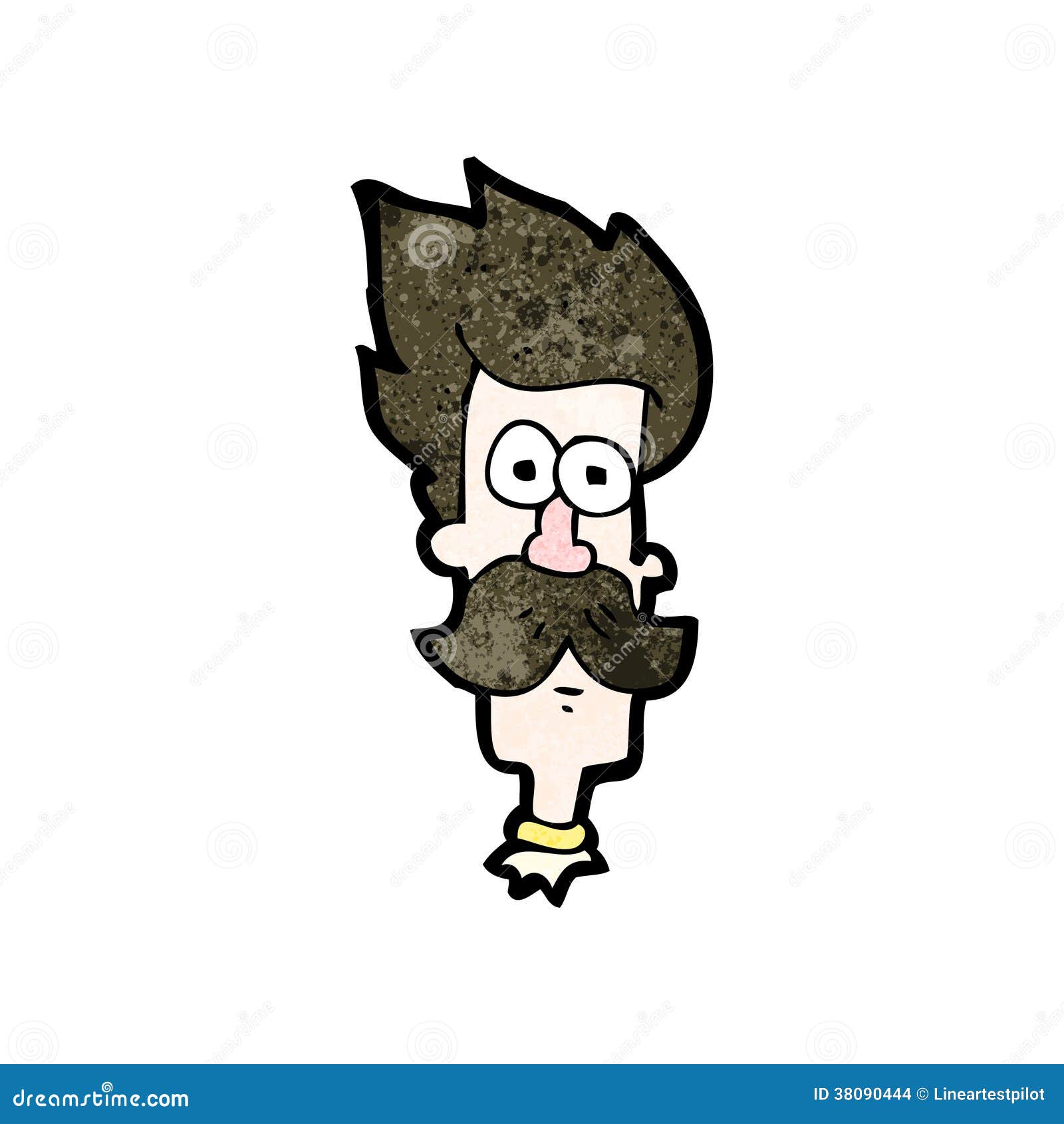 Cartoon man with mustache stock vector. Illustration of retro - 38090444