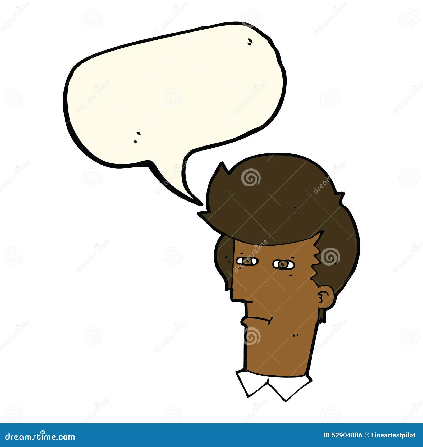 Cartoon Man Narrowing Eyes with Speech Bubble Stock Illustration ...